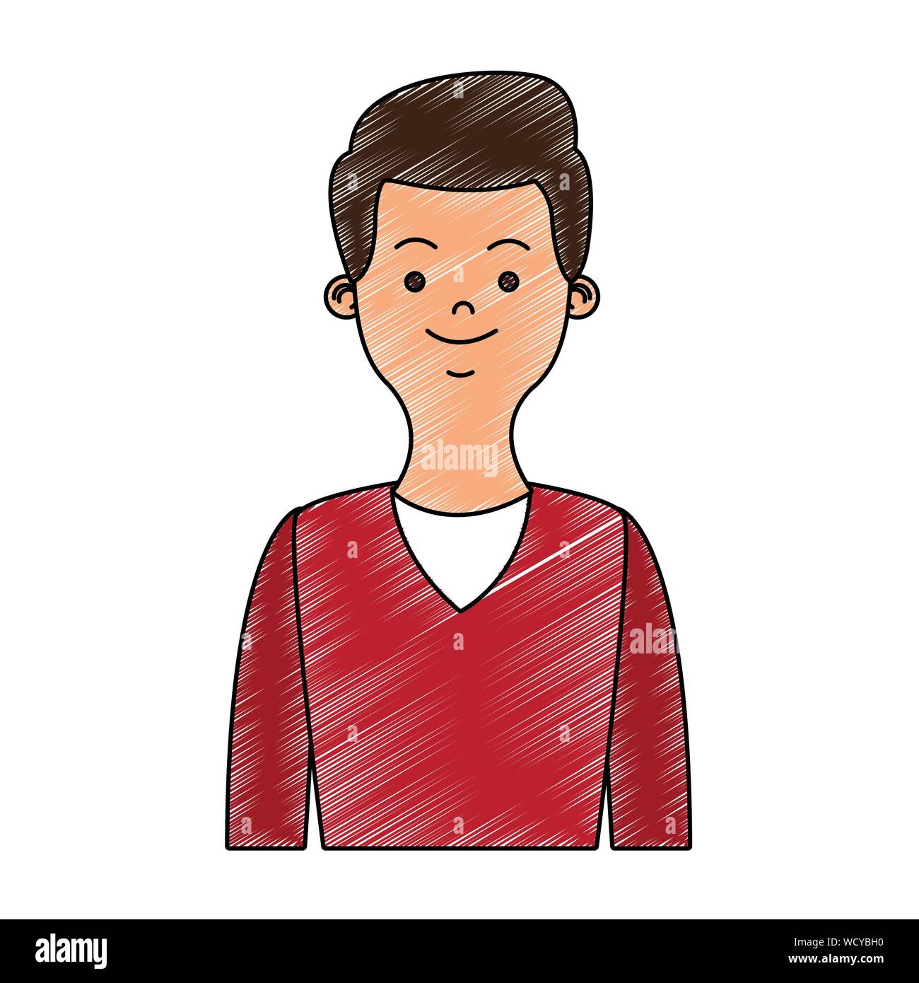 Young man profile scribble Stock Vector Image & Art - Alamy