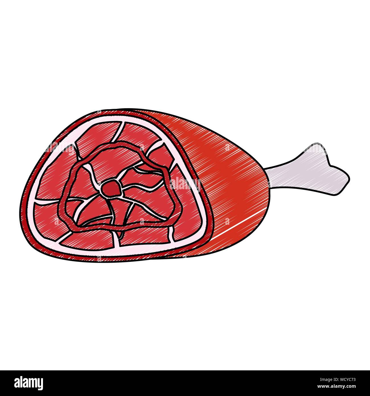 Pork ham isolated scribble Stock Vector Image & Art - Alamy