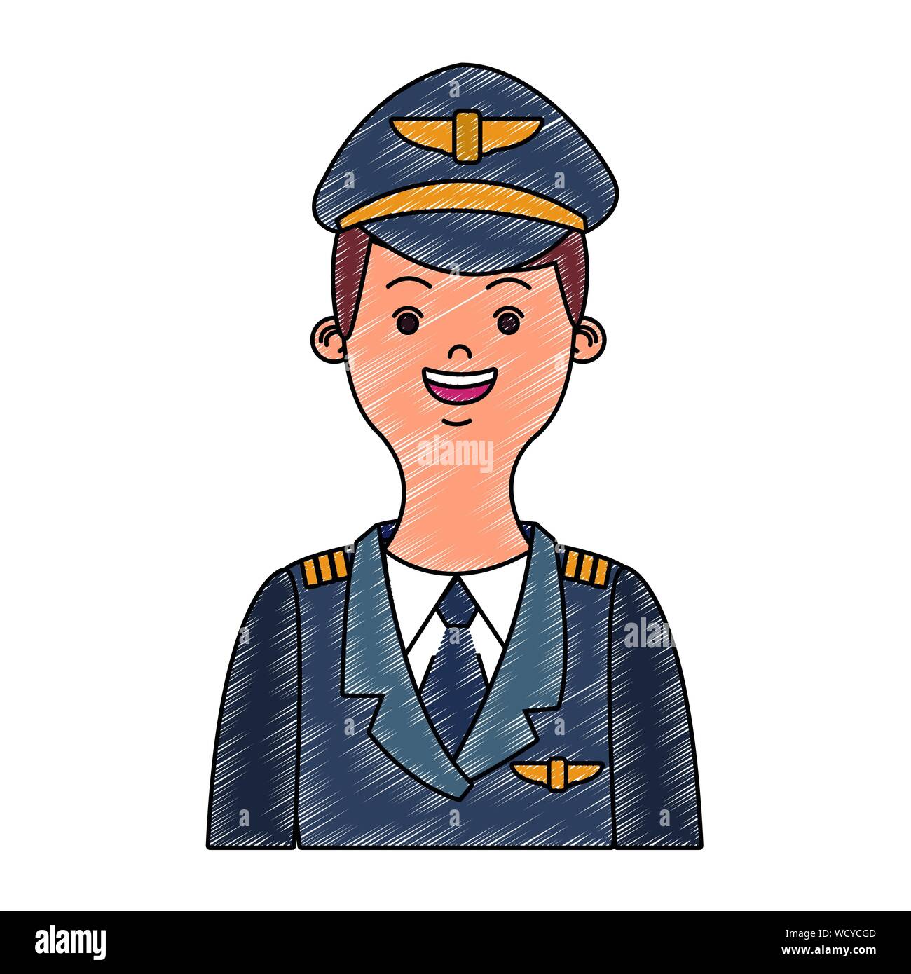 Airliner pilot cartoon scribble Stock Vector Image & Art - Alamy