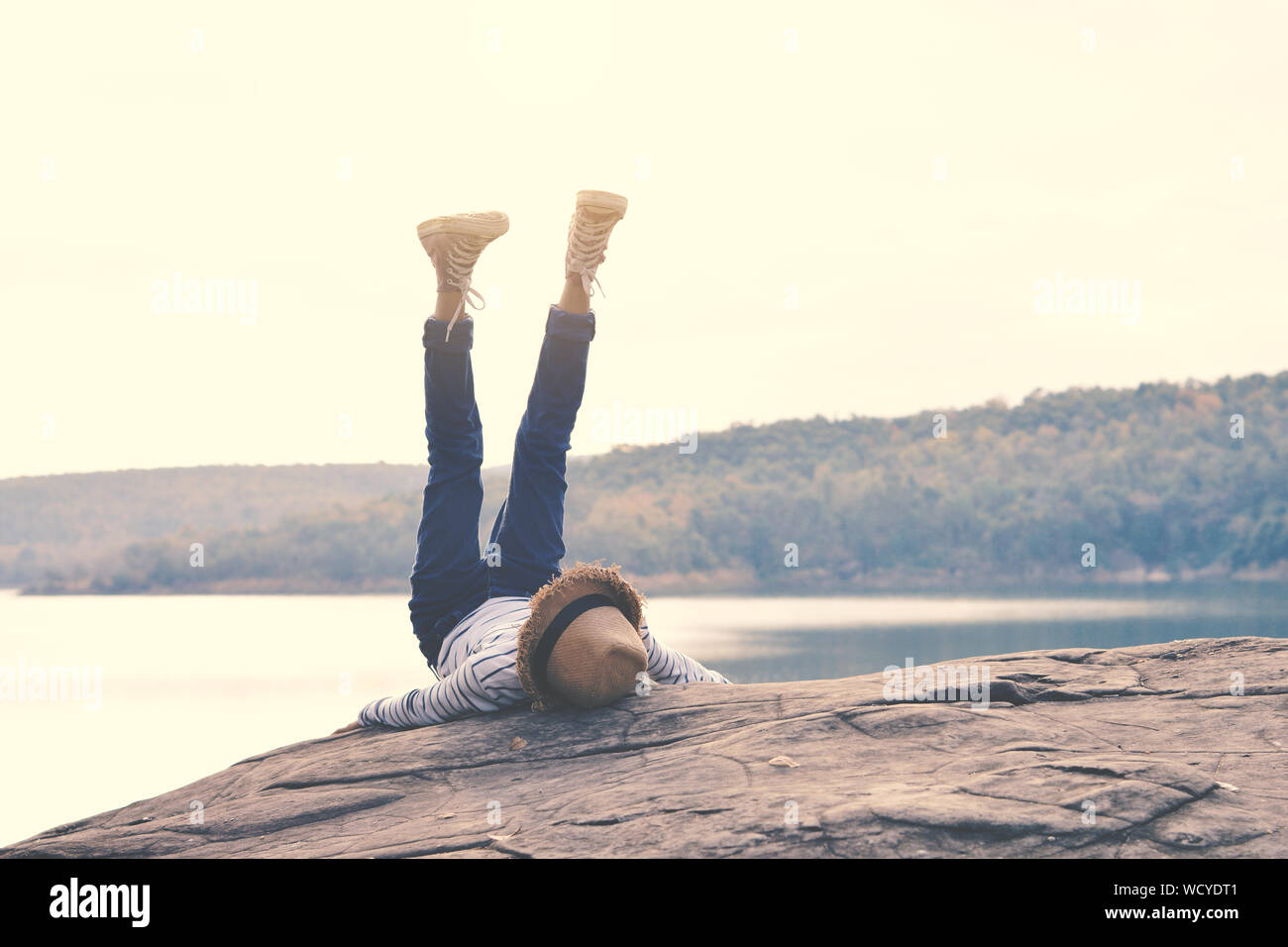 Feet up, one person, hi-res stock photography and images - Alamy