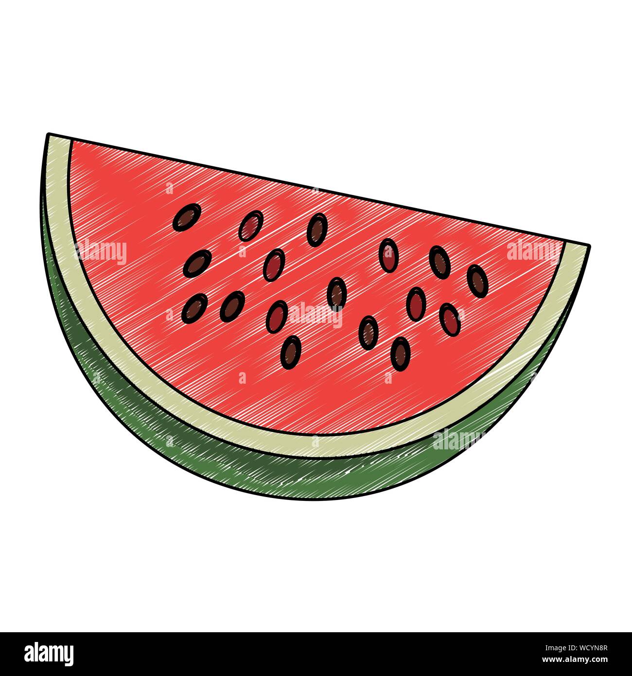 Watermelon sliced fruit scribble Stock Vector Image & Art - Alamy