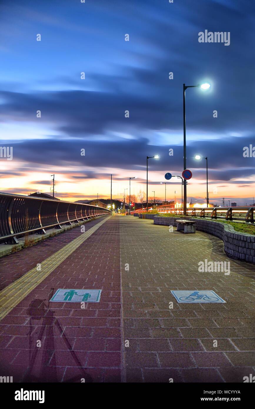 View Of Road At Night Stock Photo - Alamy