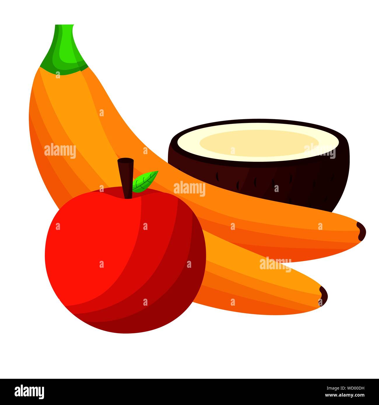 Banana apple and coconut fruit vector design Stock Vector Image & Art ...