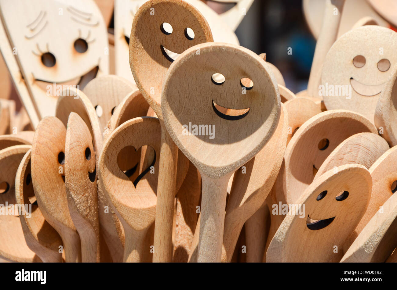 Human face wooden art and craft hi-res stock photography and images - Alamy