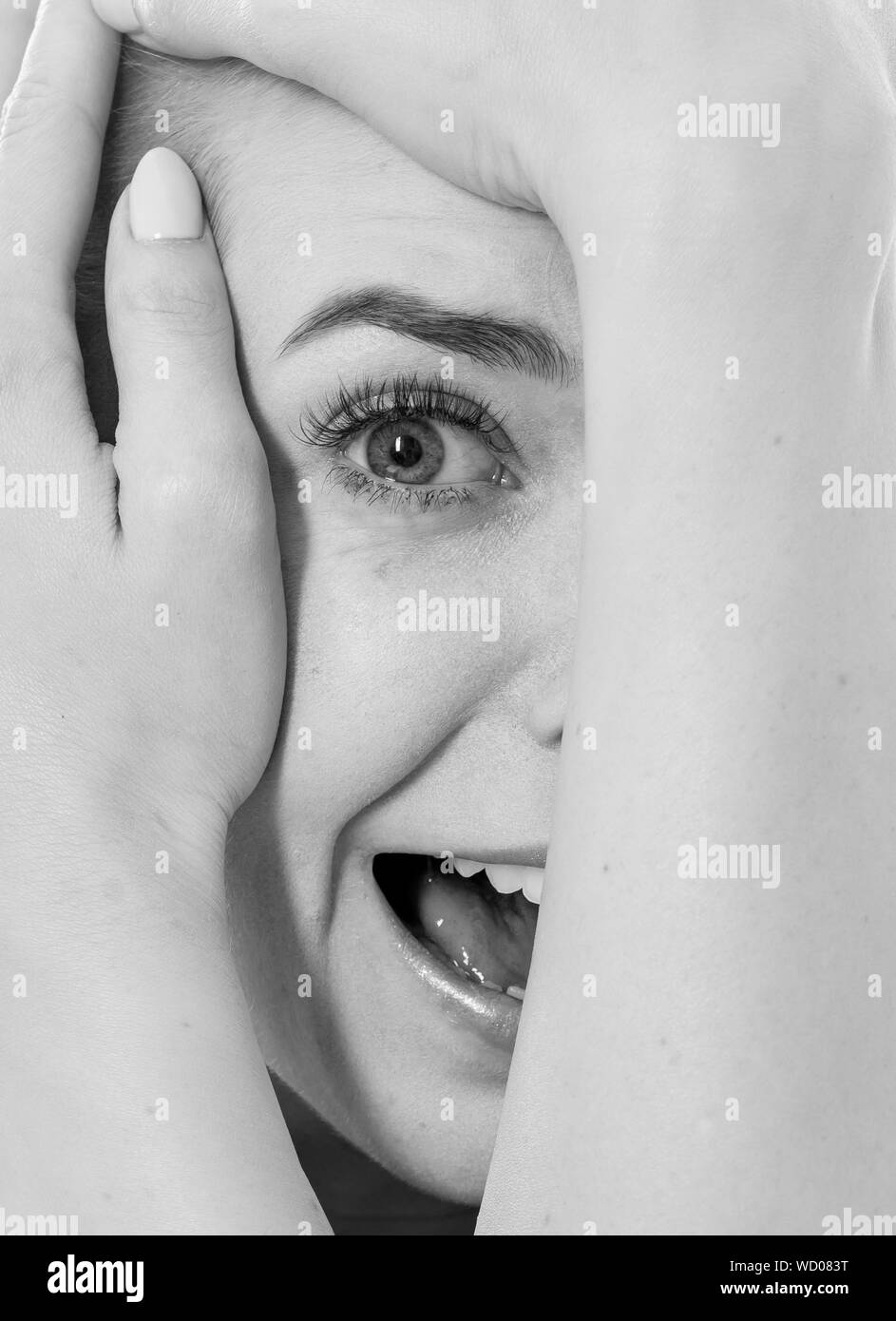 Arm covering face hi-res stock photography and images - Alamy