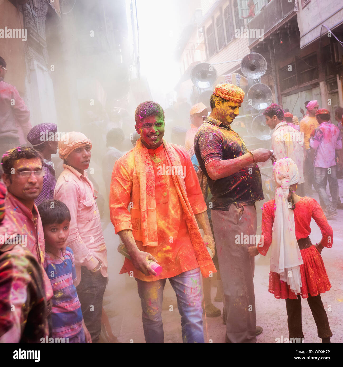 India mathura devotees celebrating hi-res stock photography and images ...