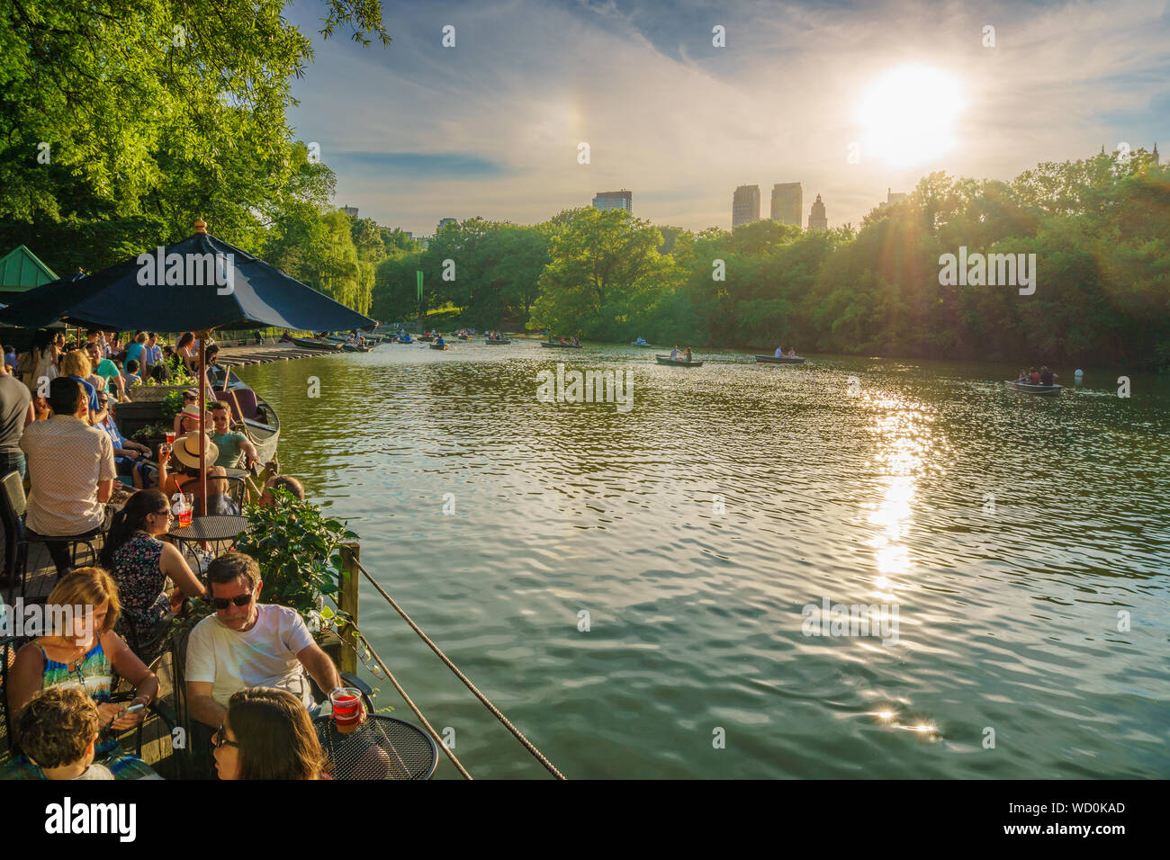 Scenic sunset view at the famous Central park in New York city Stock ...