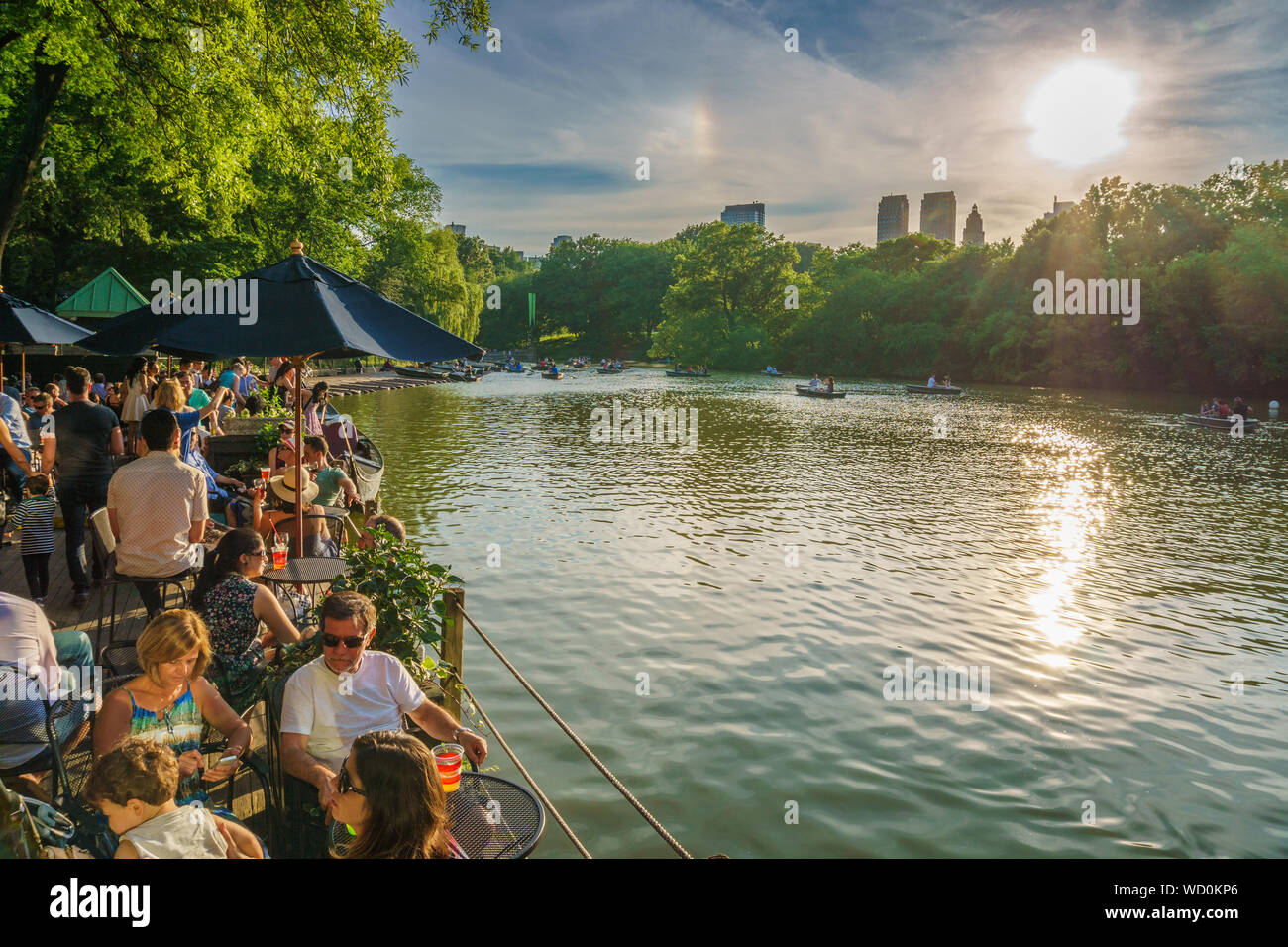 Scenic sunset view at the famous Central park in New York city Stock ...