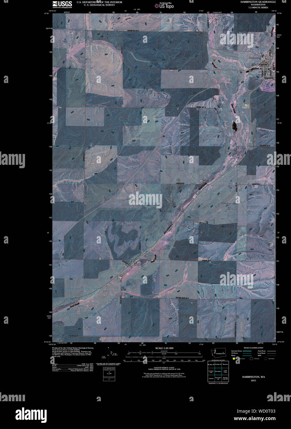 Map of harrington washington hi-res stock photography and images - Alamy