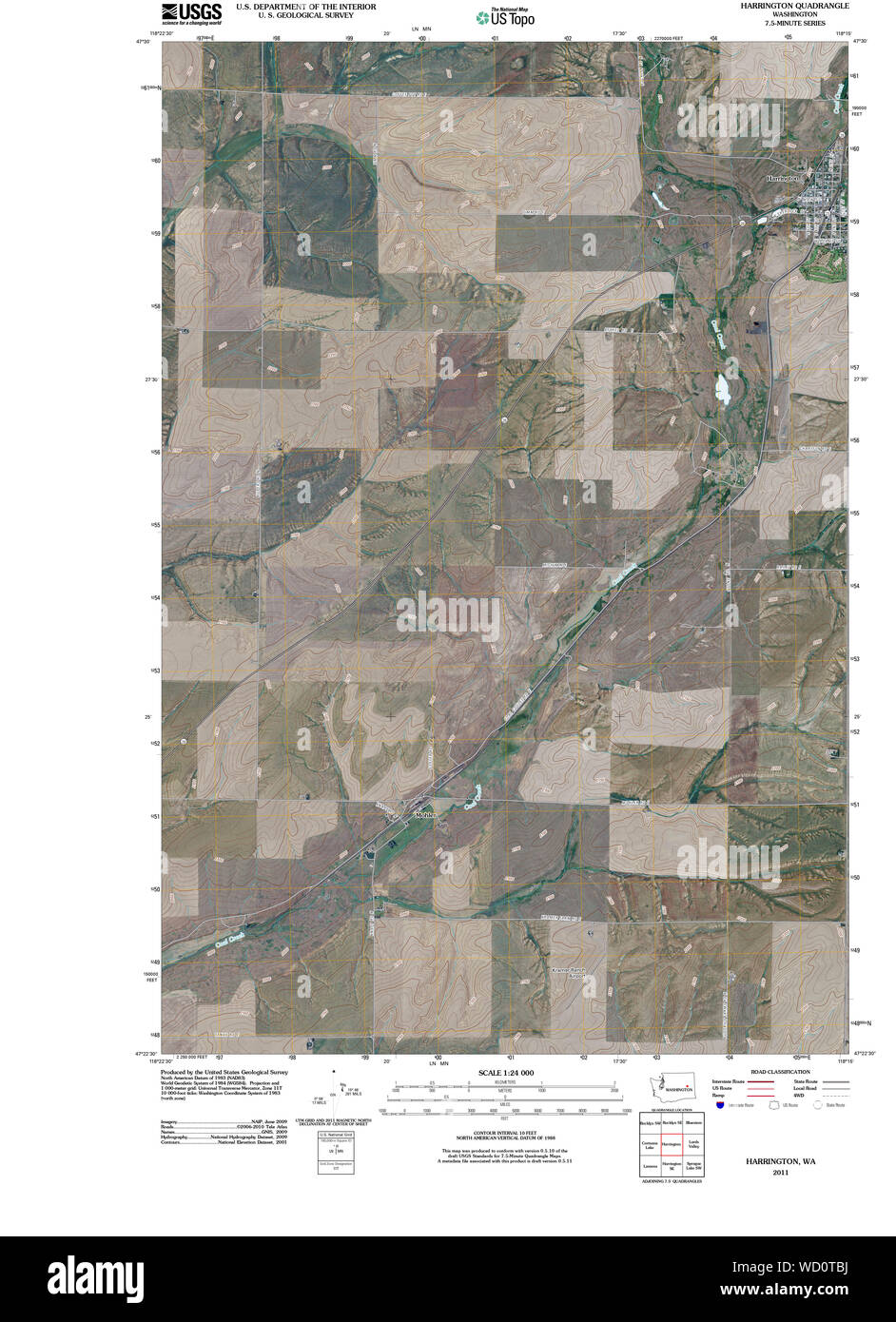 Map of harrington washington hi-res stock photography and images - Alamy