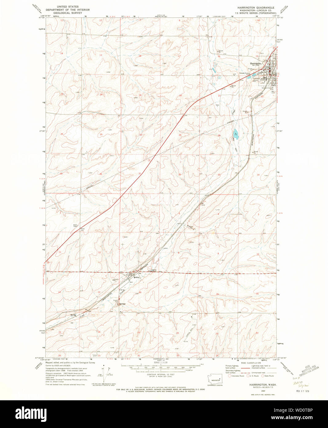 Map of harrington washington hi-res stock photography and images - Alamy