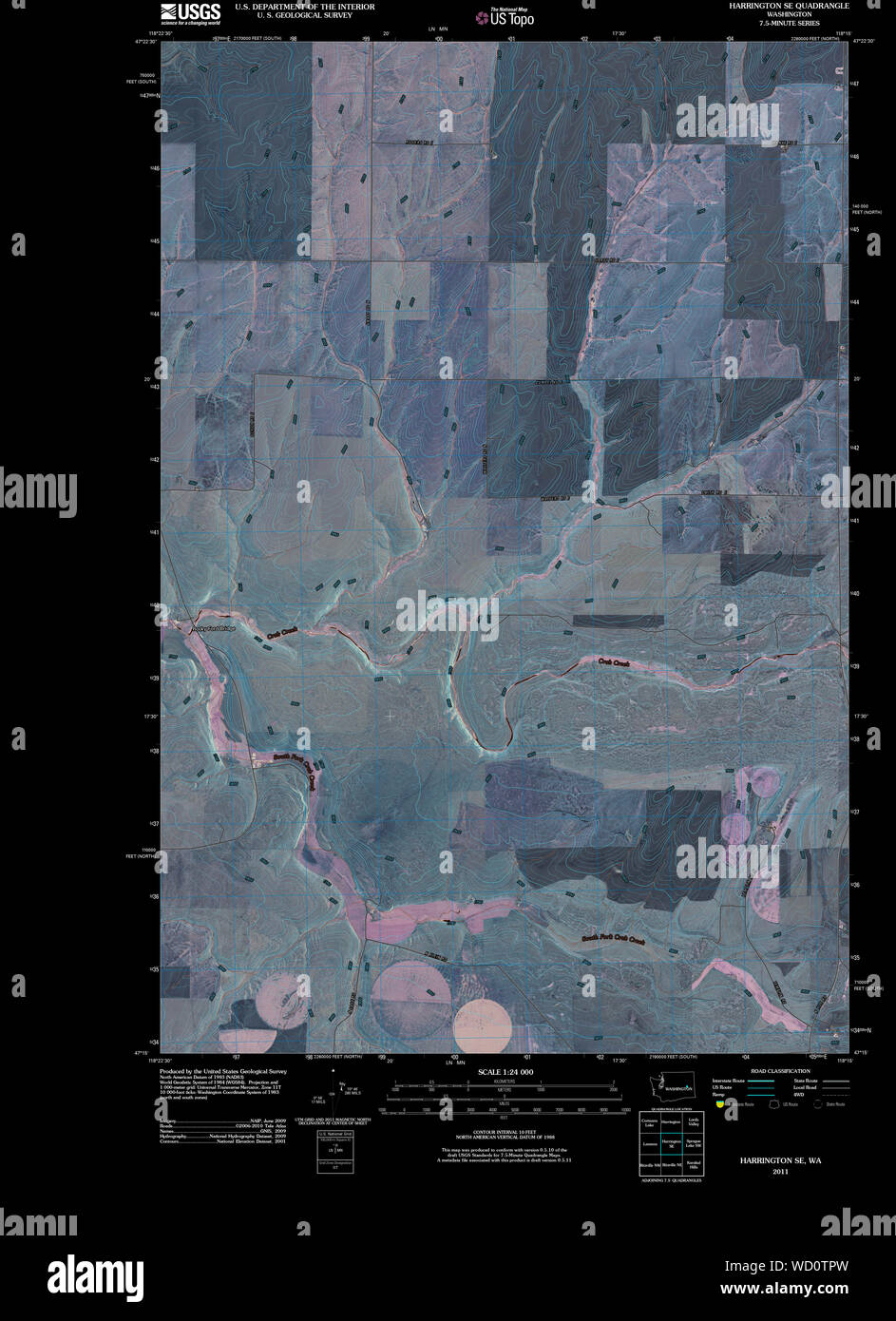 Harrington washington map hi-res stock photography and images - Alamy