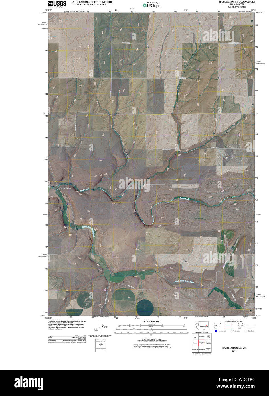 Harrington washington map hi-res stock photography and images - Alamy