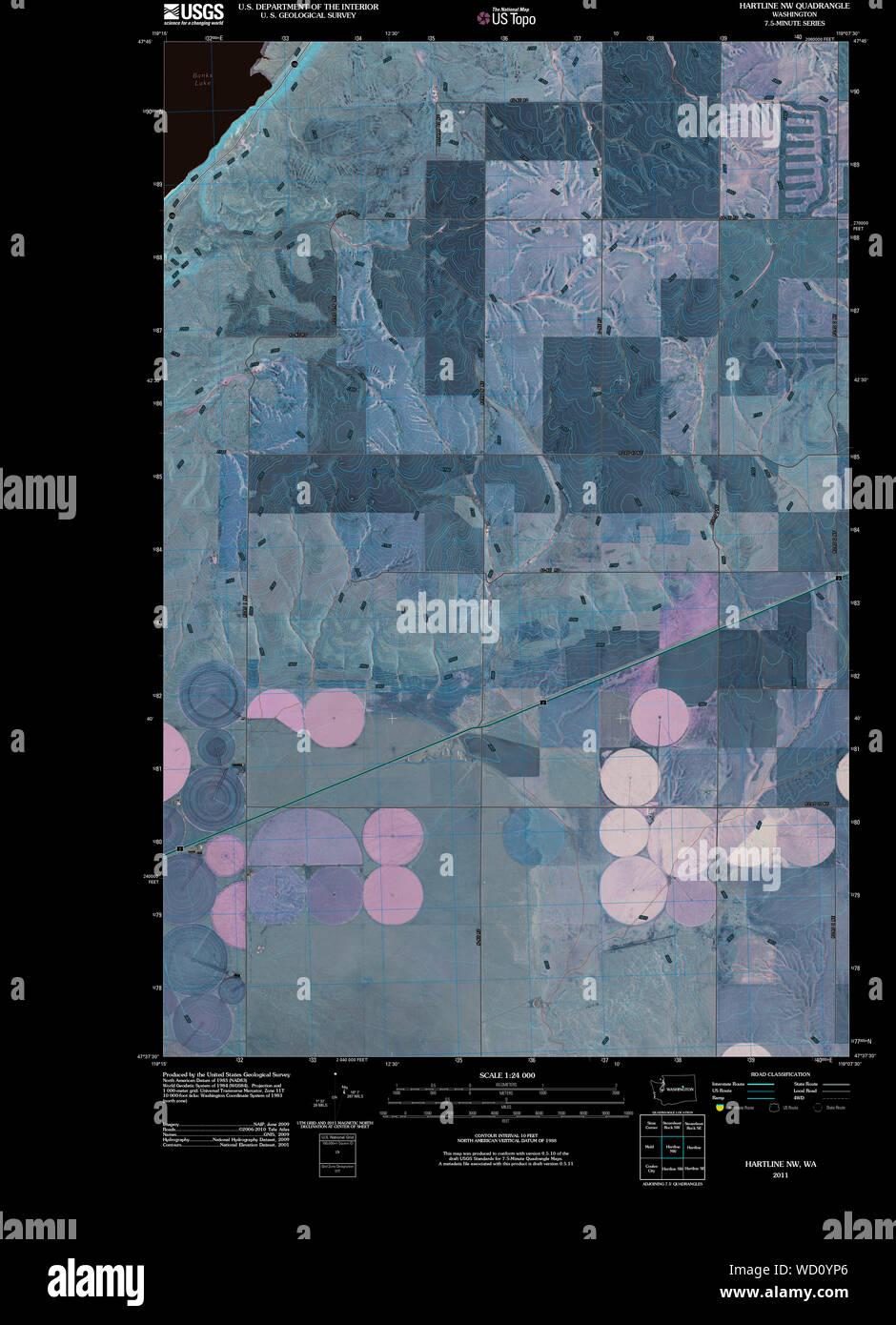 Hartline washington map hi-res stock photography and images - Alamy