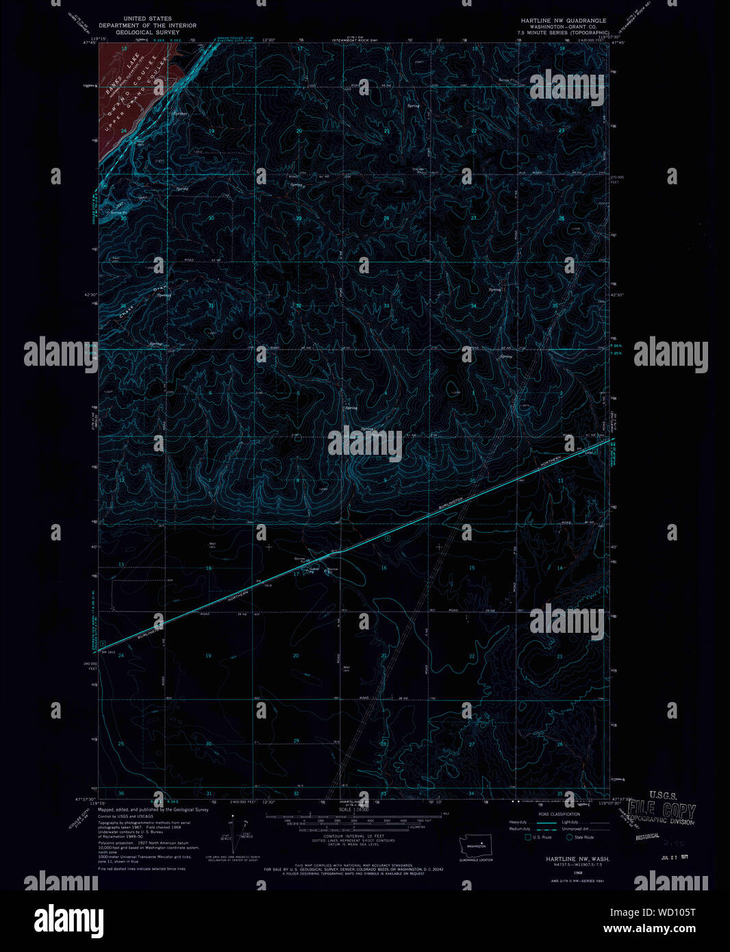 Hartline washington map hi-res stock photography and images - Alamy