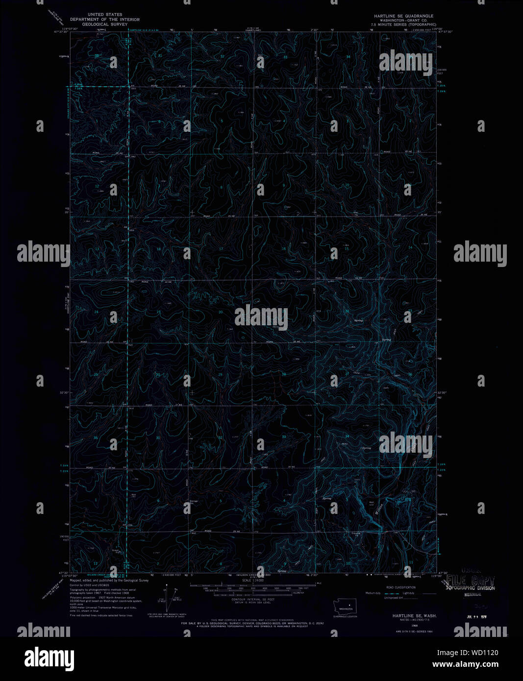 Hartline washington map hi-res stock photography and images - Alamy