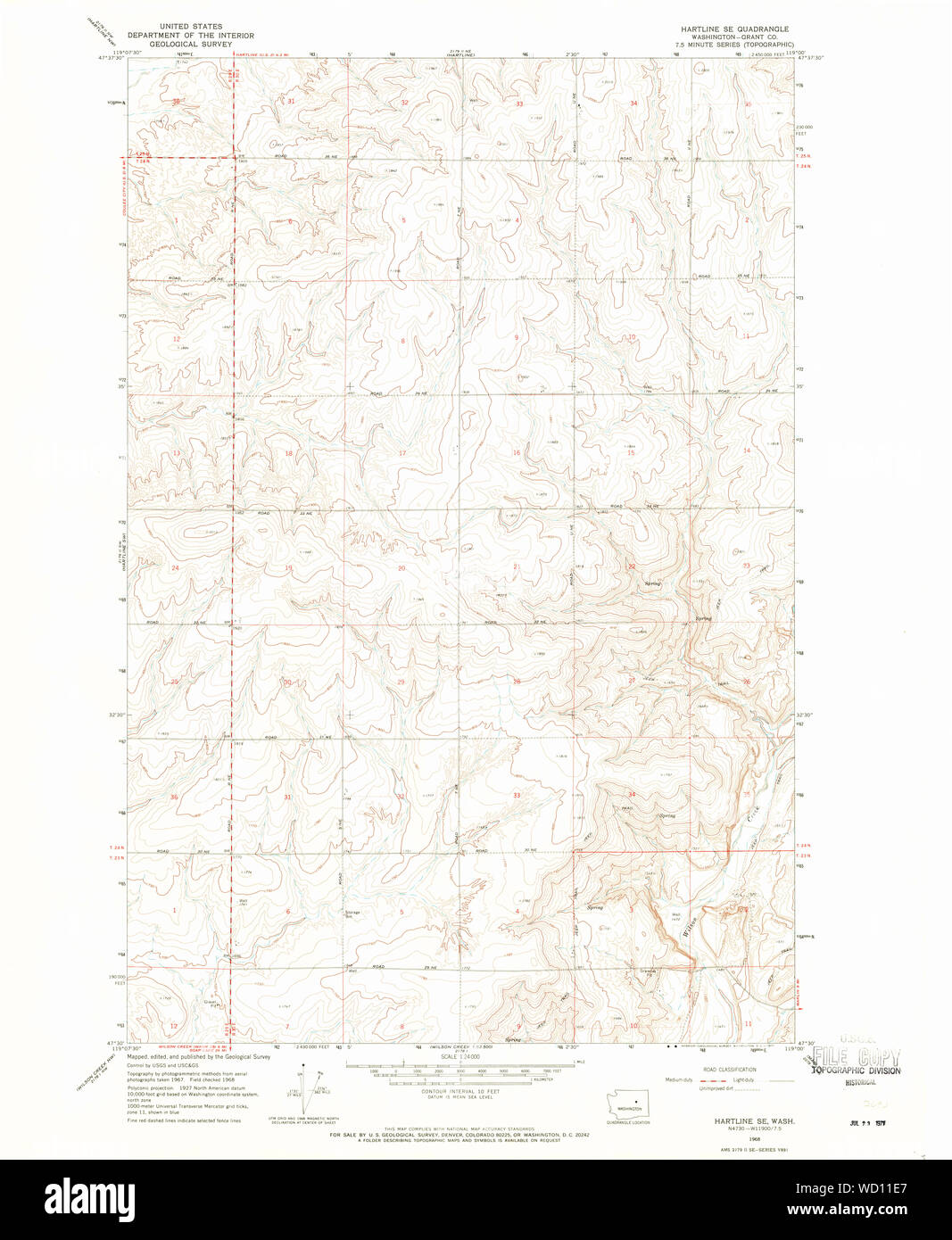 Hartline washington map hi-res stock photography and images - Alamy