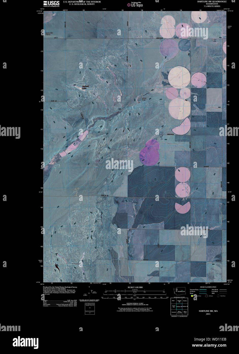 Map of hartline washington hi-res stock photography and images - Alamy