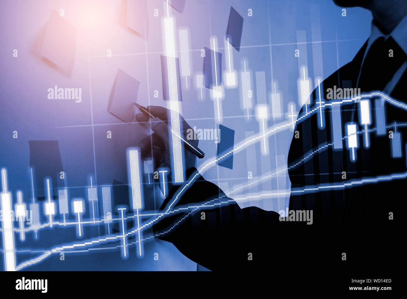 Stock market or forex trading graph and candlestick chart suitable for ...