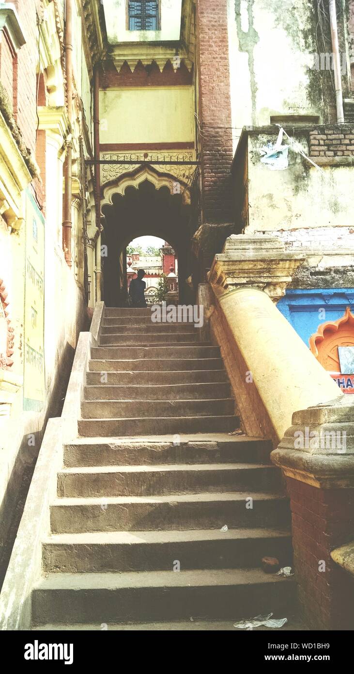 Low angle view narrow stairs hi-res stock photography and images - Alamy