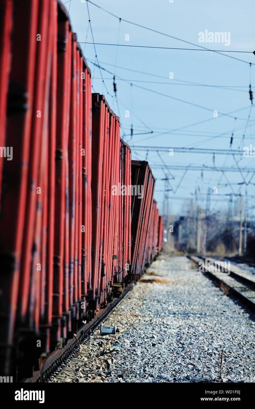 Freight train red sky hi-res stock photography and images - Alamy