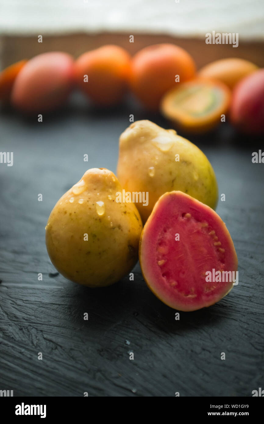 Guava (Psidium guajava), Tropical fruit from Latin America for their ...