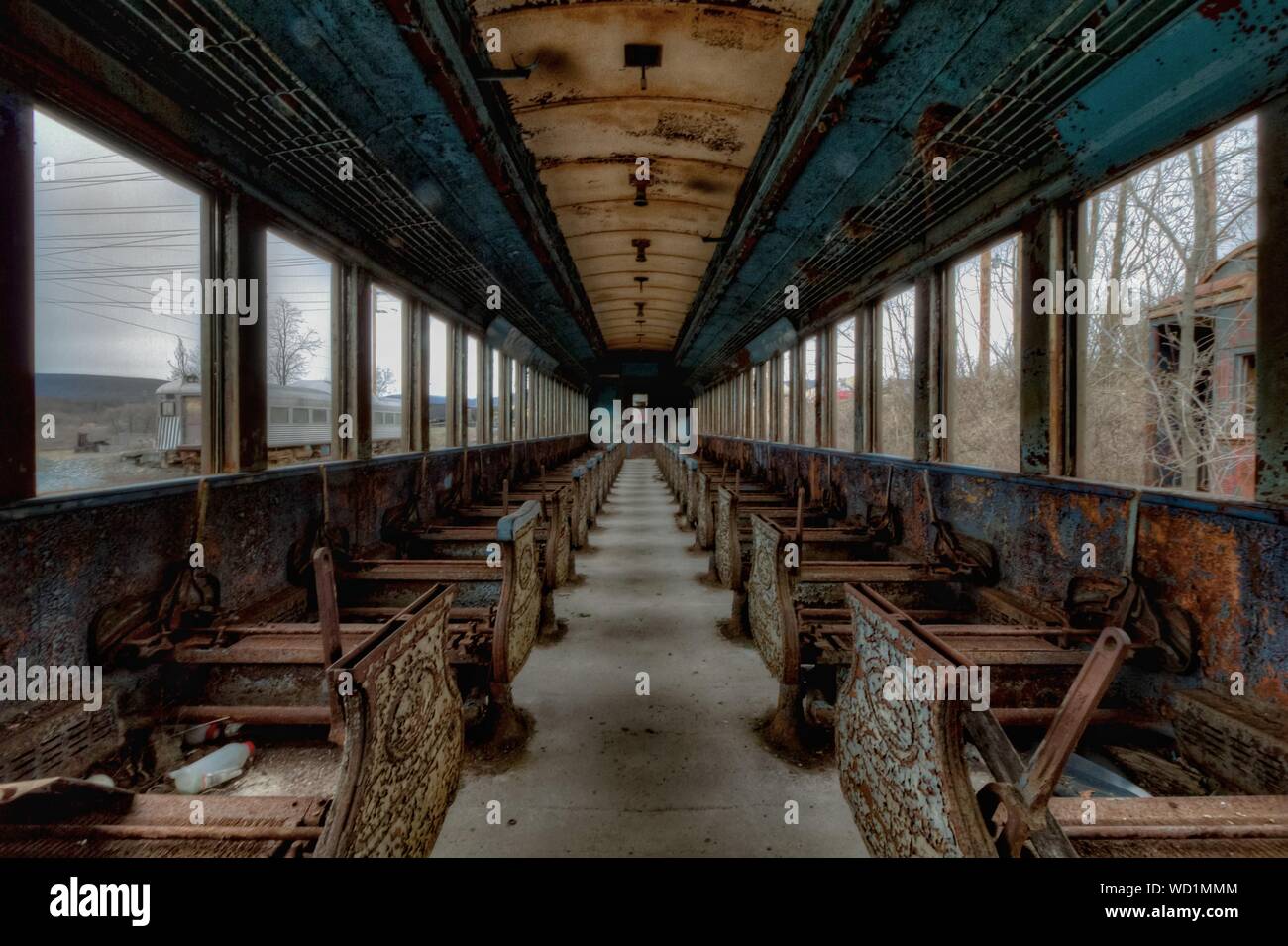 Old train interior view hi-res stock photography and images - Alamy