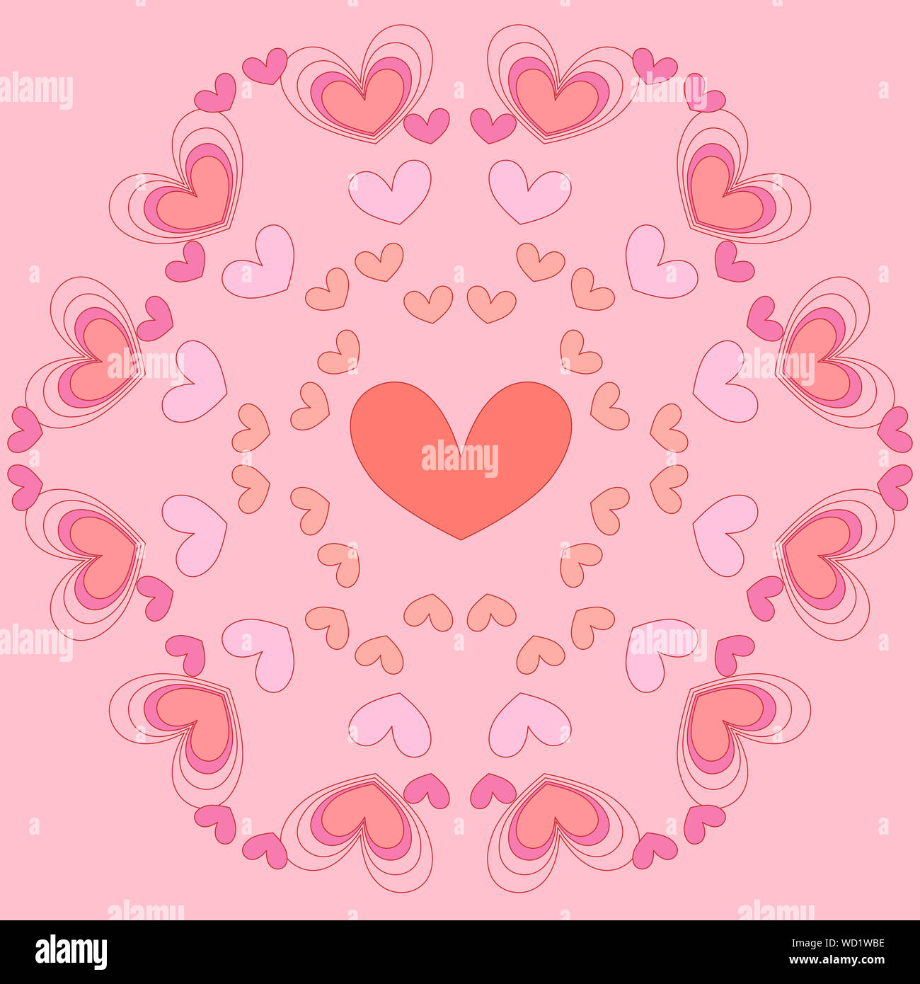 HEARTS PATTERN IN PINK BACKGROUND Stock Photo - Alamy