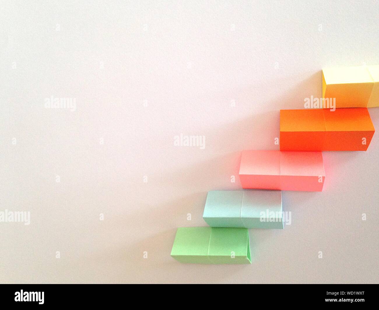 Colorful Steps Against White Background Stock Photo - Alamy