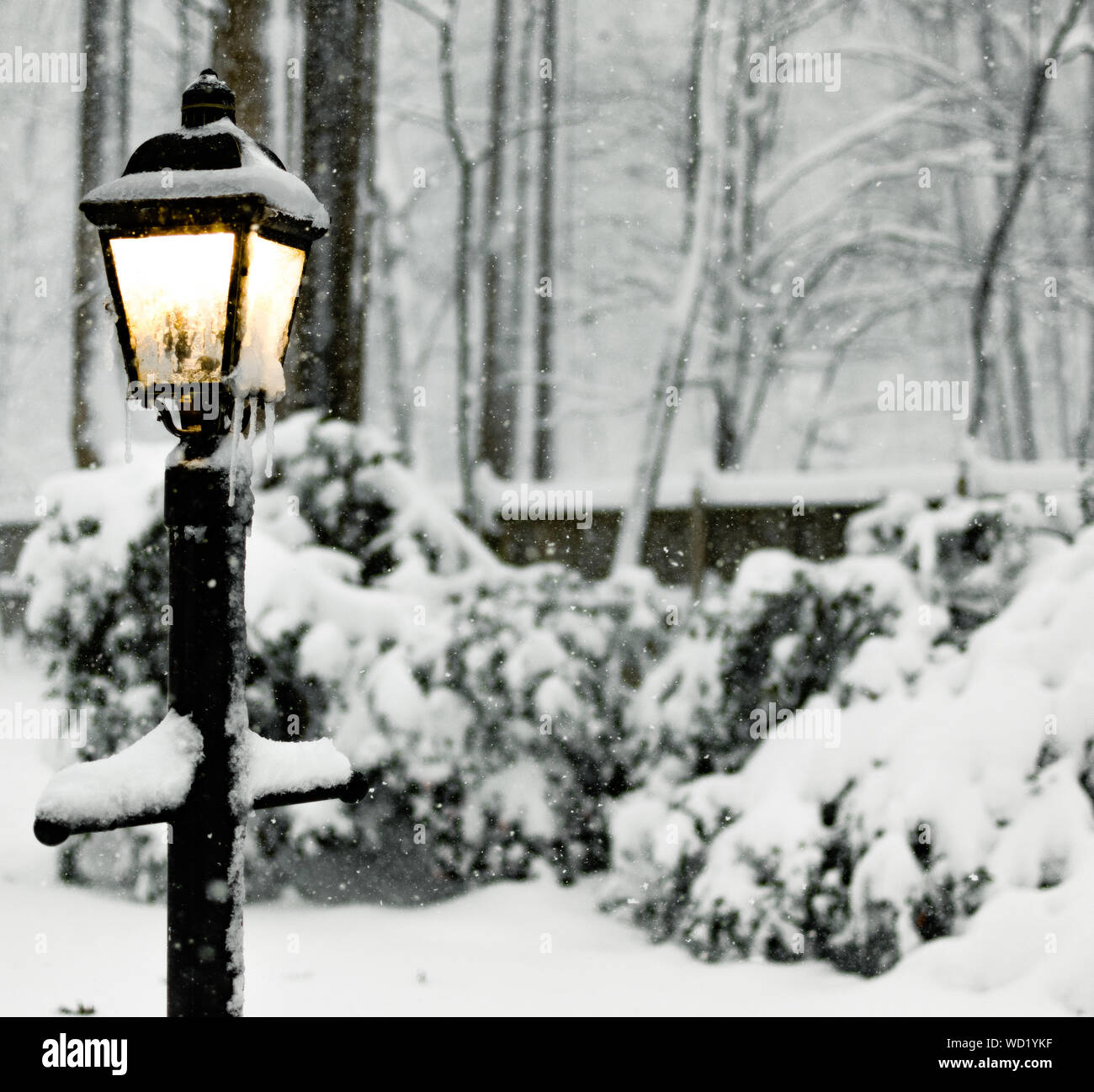 Lamp post snow hi-res stock photography and images - Alamy