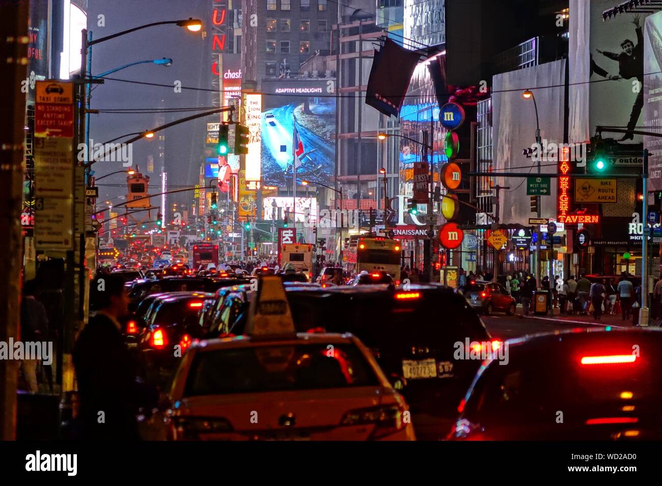 Times square people and cars hi-res stock photography and images - Alamy