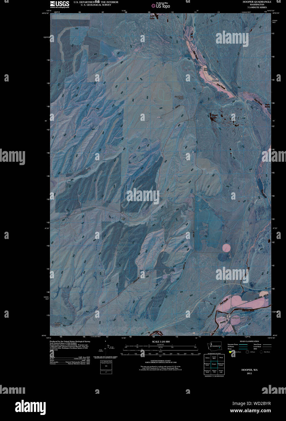 Hooper washington state map hi-res stock photography and images - Alamy