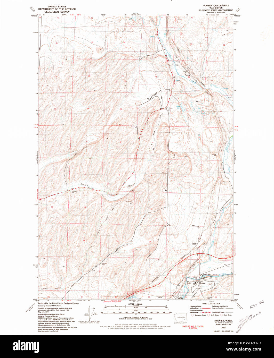 Hooper washington state map hi-res stock photography and images - Alamy