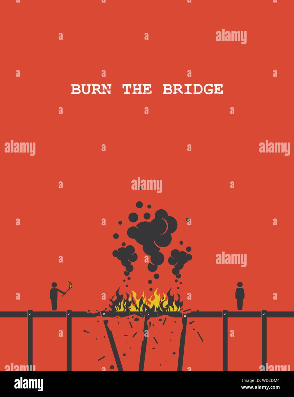 Burning bridge Stock Vector Images - Alamy
