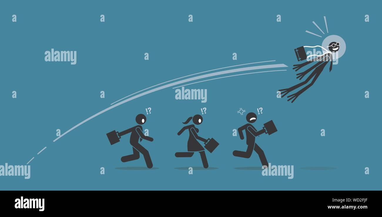 Businessman turns into frog and jump over all his competitors in one ...