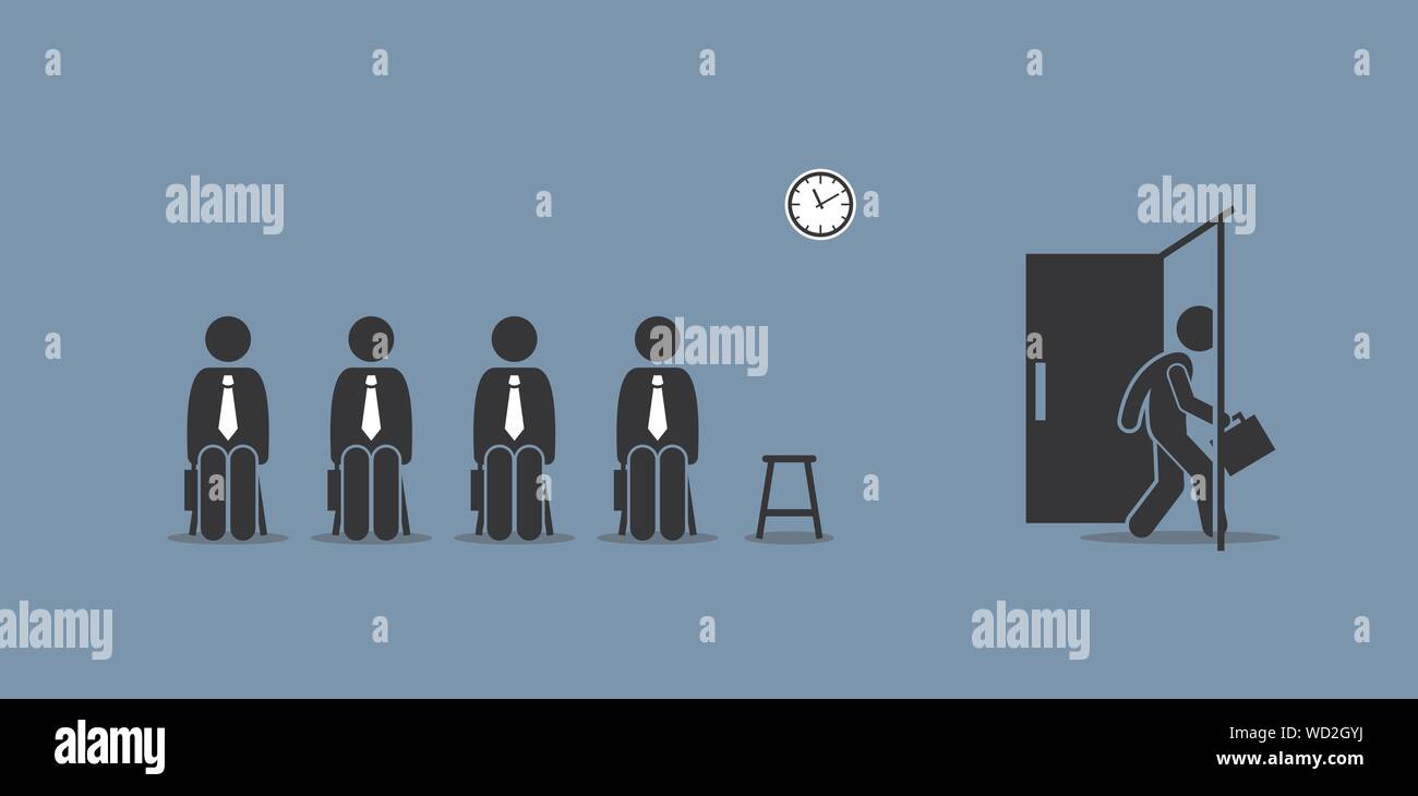 Employee outside office door Stock Vector Images - Alamy