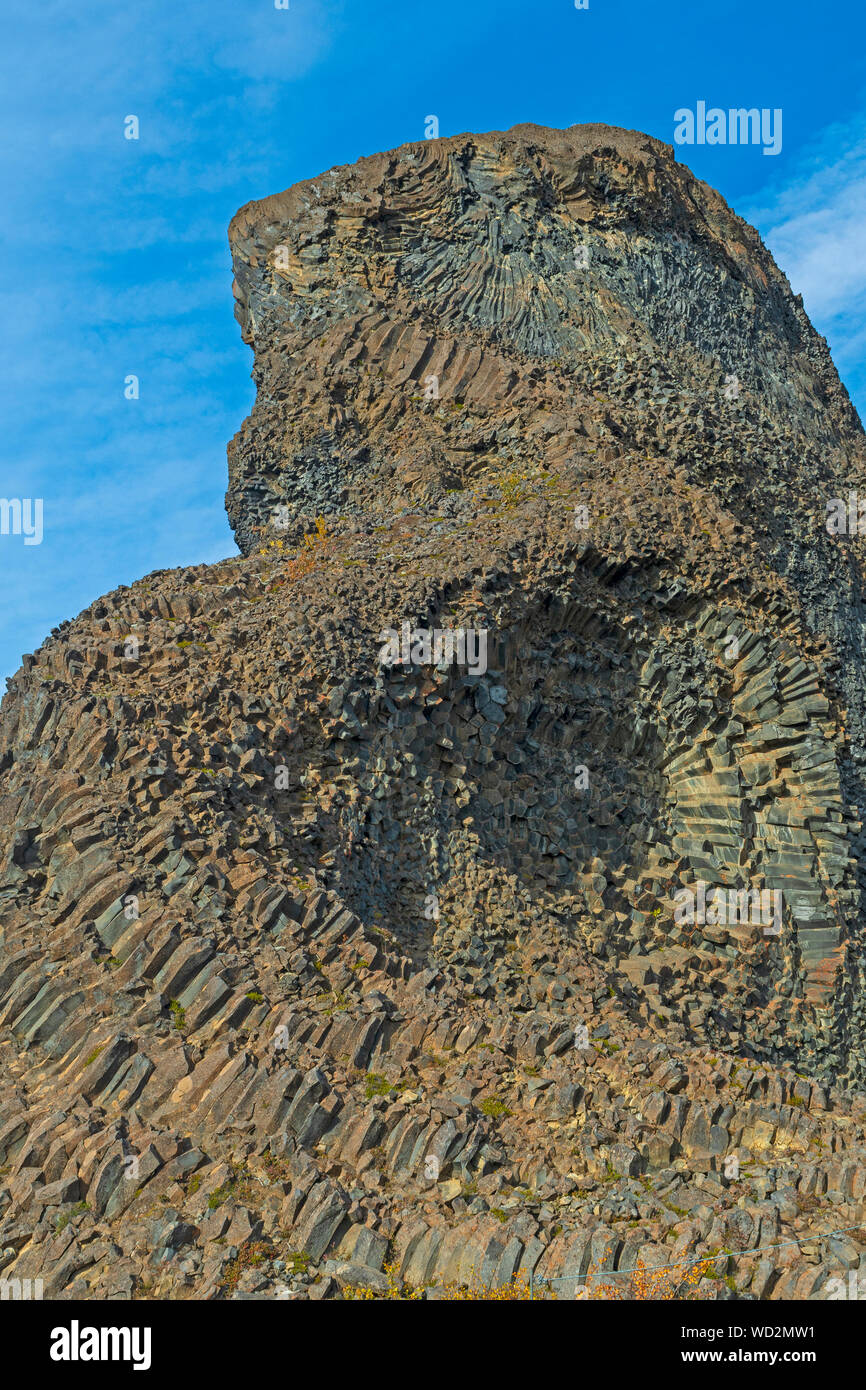 Columnar Basalt in a Dramatic Volcanic Pinnacle in Hljodaklettar ...