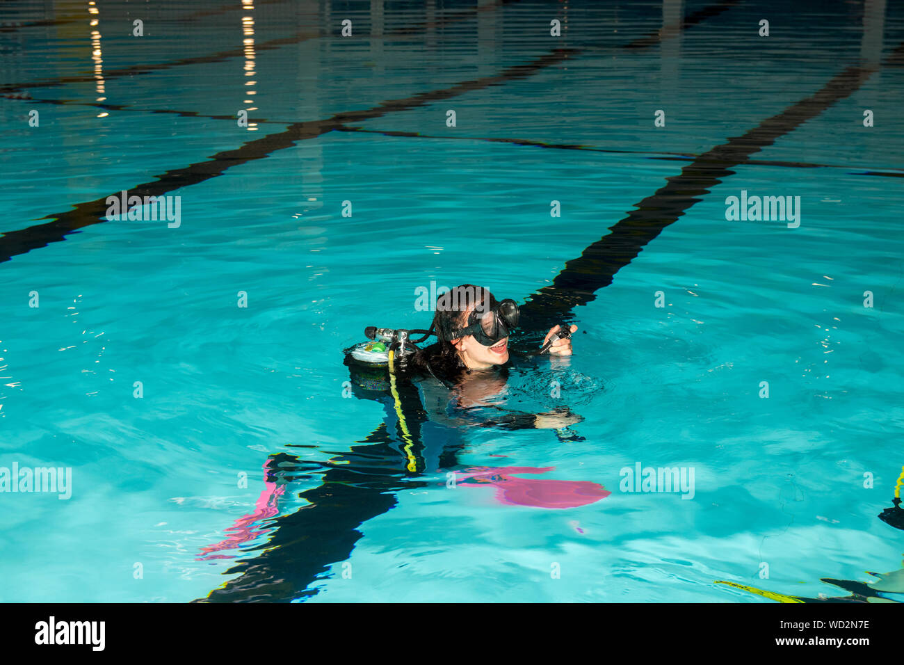 Woman diver pool hi-res stock photography and images - Alamy