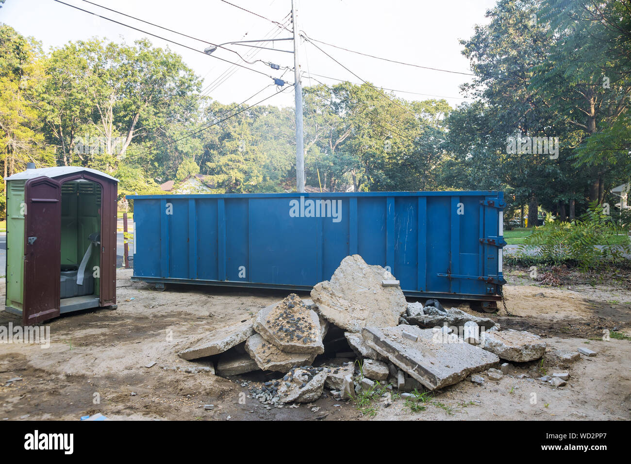 Removal of debris construction waste building demolition with rock and ...