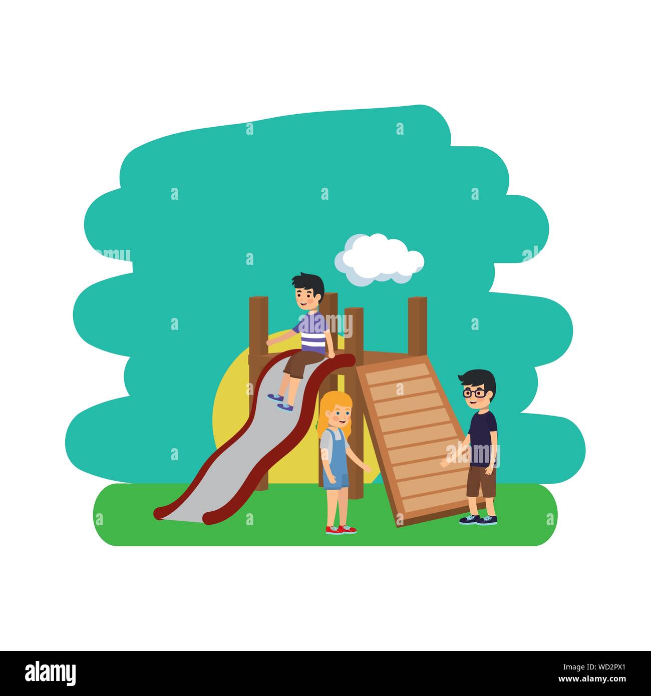 Kids in park vector design Stock Vector Image & Art - Alamy