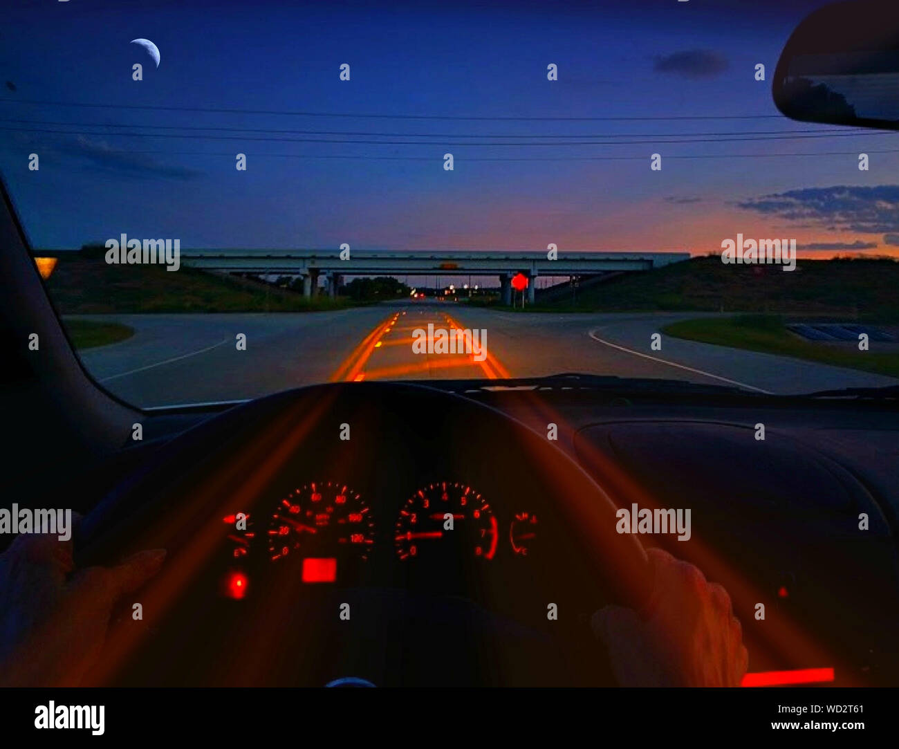 Car at night driving hi-res stock photography and images - Alamy