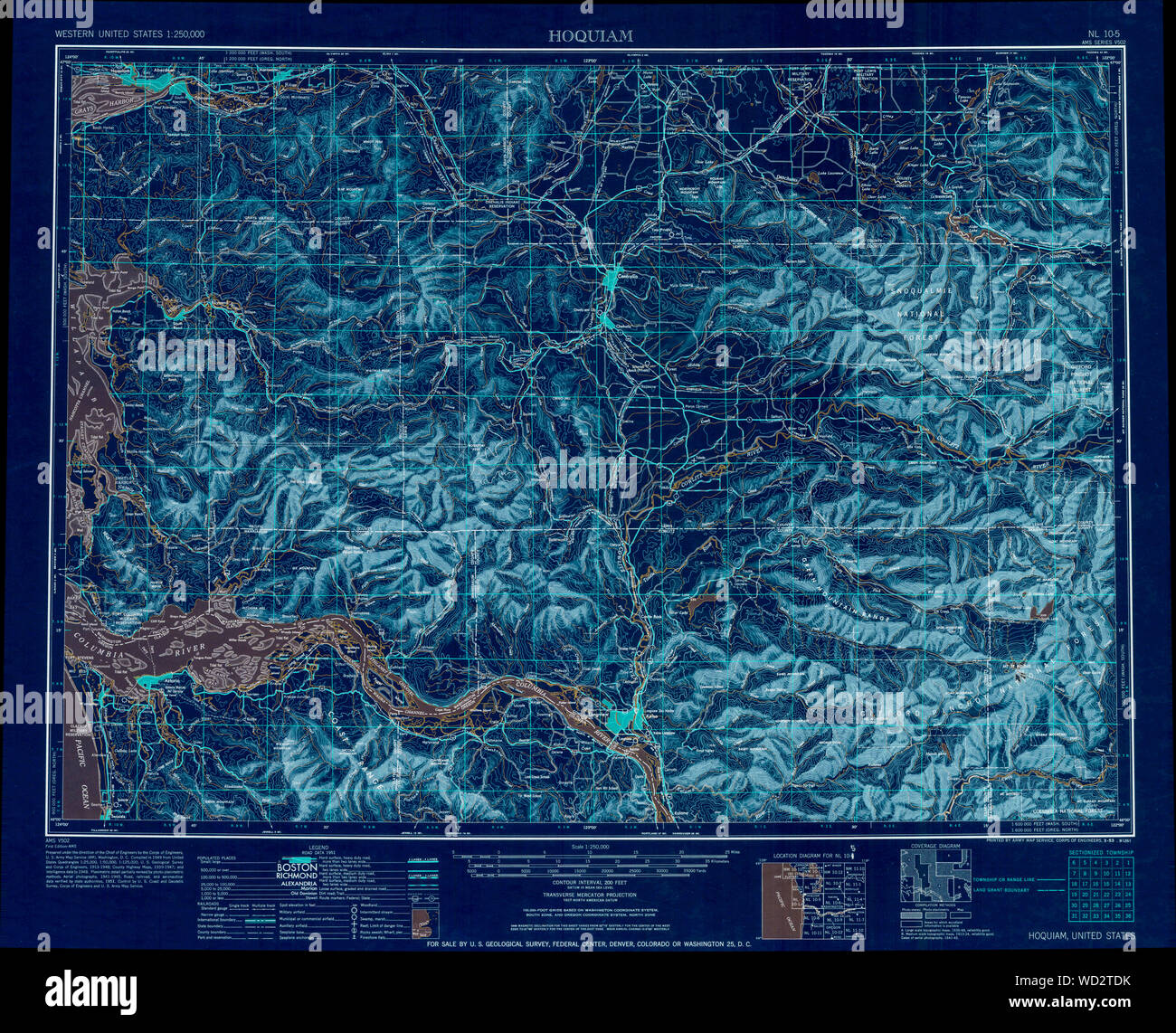 Map of hoquiam hi-res stock photography and images - Alamy
