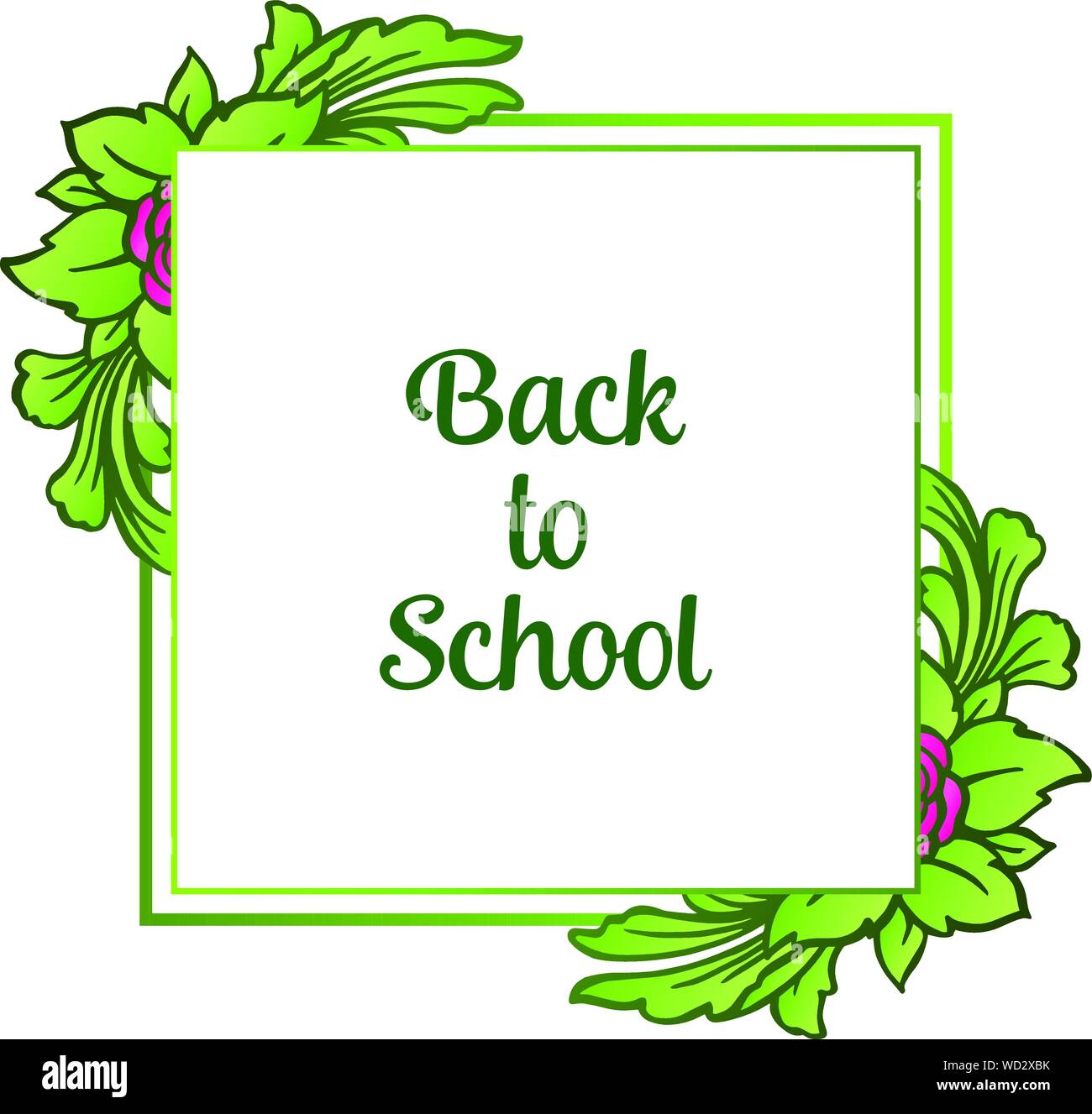 Pattern of rose floral frame abstract, for elegant card back to school ...