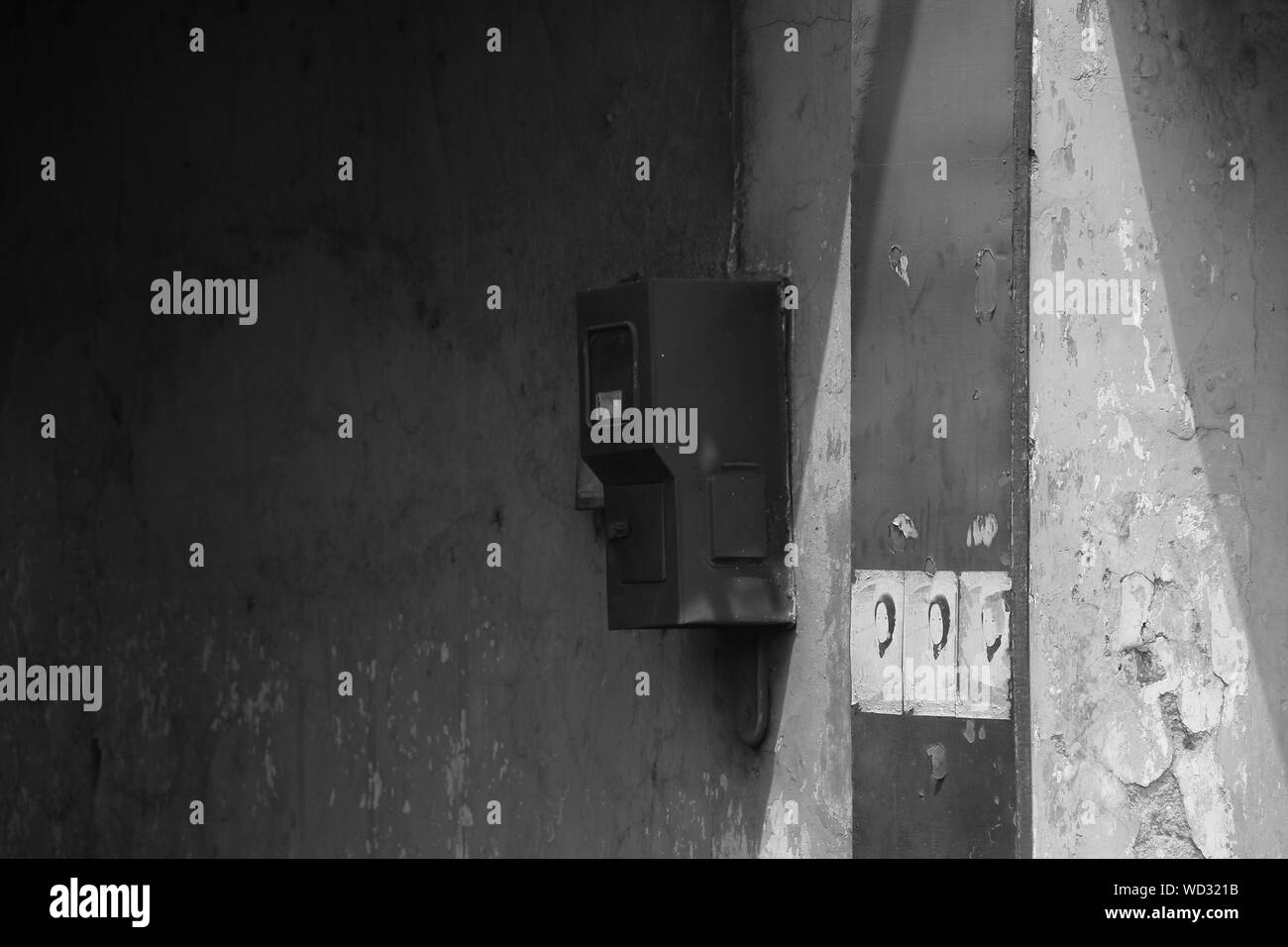 Old electric meter Black and White Stock Photos & Images - Alamy