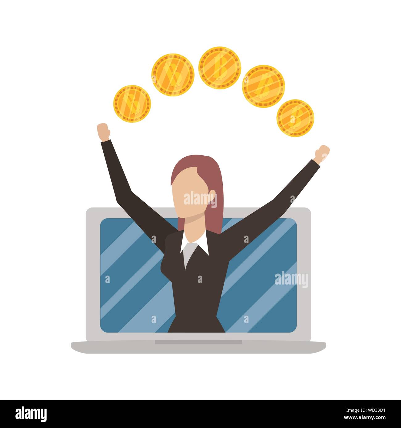 Businesswoman avatar laptop Stock Vector Images - Alamy