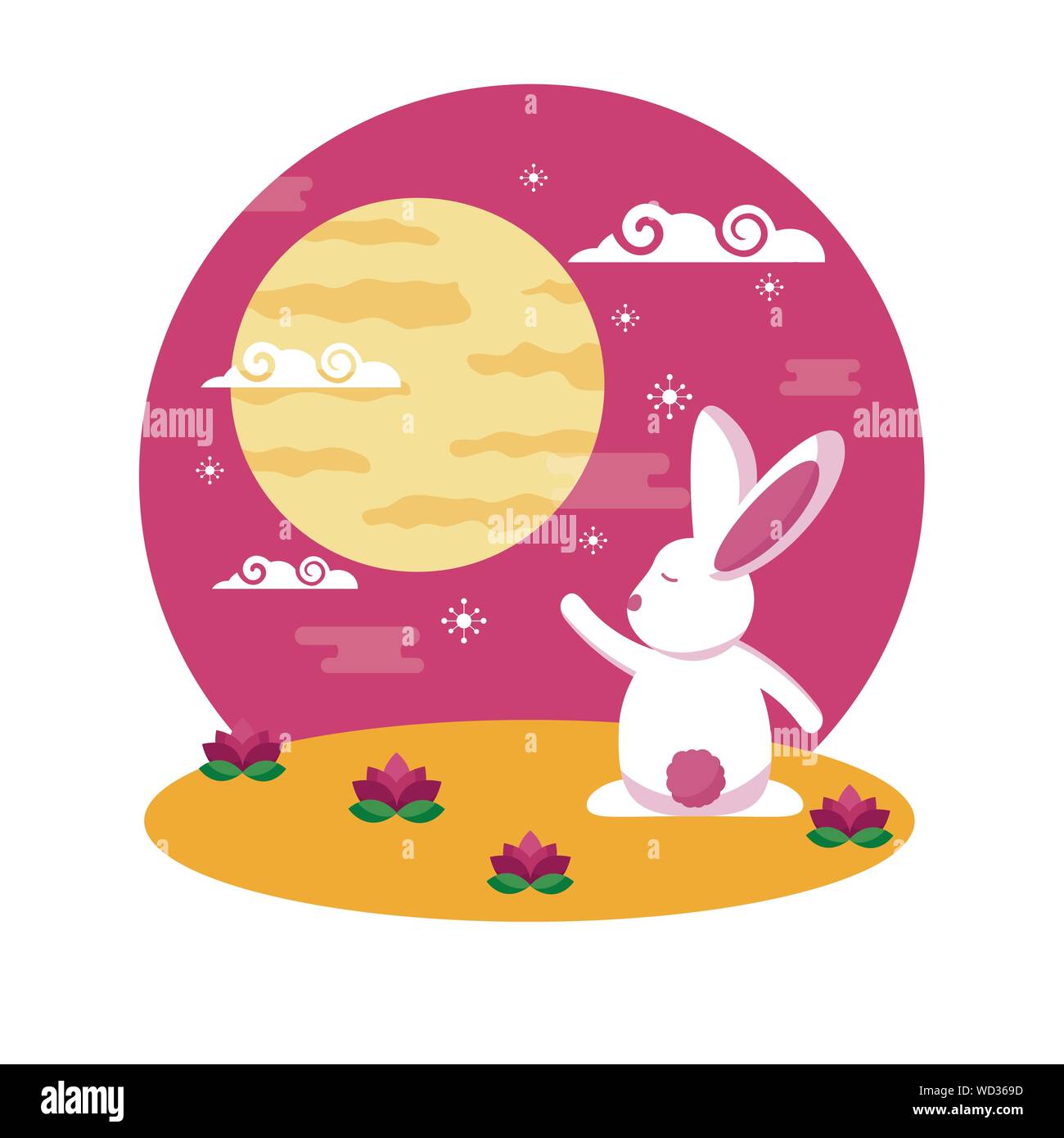 Rabbit of mid autumn festival vector design Stock Vector Image & Art ...