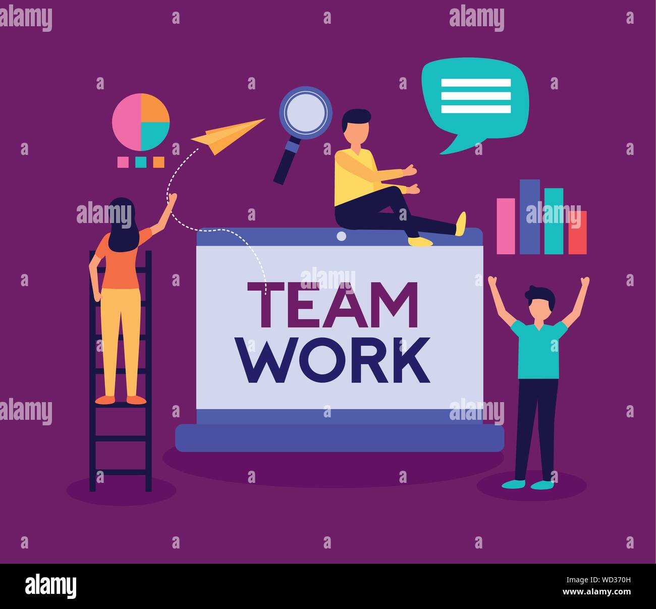 people teamwork flat design image Stock Vector Image & Art - Alamy