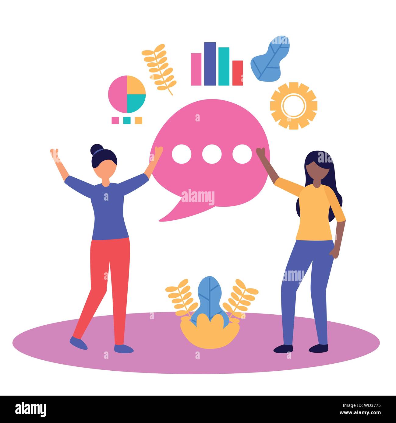 Avatar women with teamwork icon vector design Stock Vector Image & Art ...