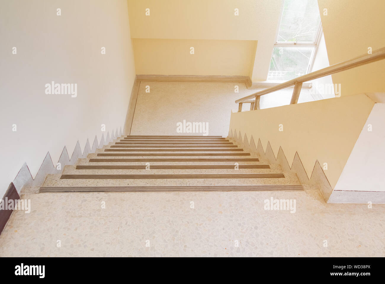stairs terrazzo floor walkway up - down. interior building. select ...
