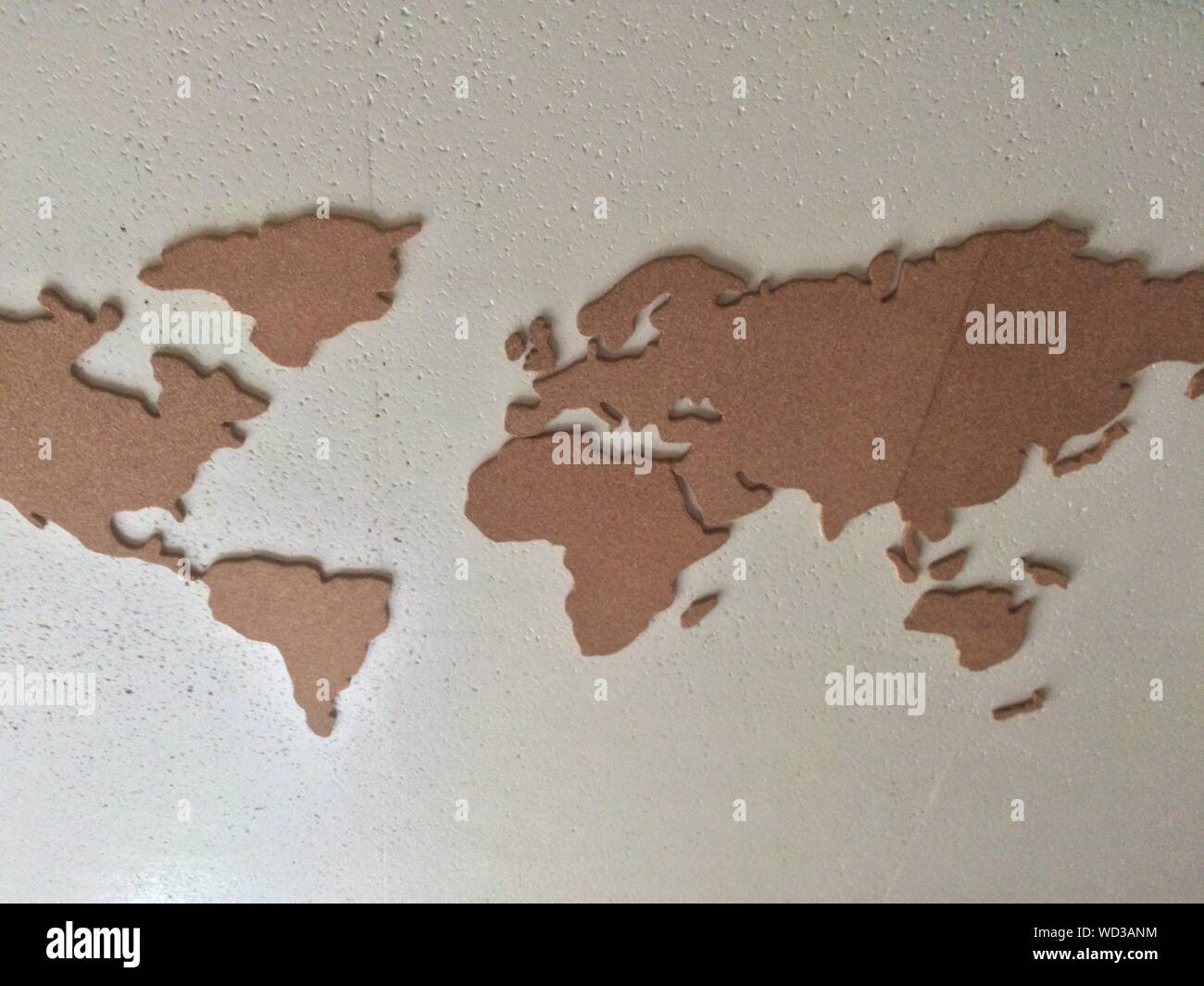 World map on wall hi-res stock photography and images - Alamy